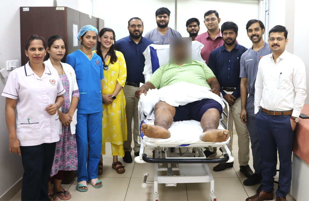 A rare surgery was performed on a 200 kg man with a broken leg, an ...